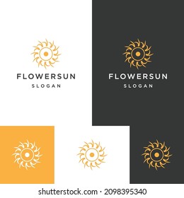 Flower Sun Logo Icon Flat Design Stock Vector (Royalty Free) 2098395340 ...