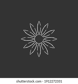 Flower Sun Vector Chalk Icon Stock Vector (Royalty Free) 1912272331 ...