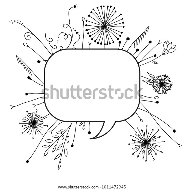 Flower Text Box Frame Frame Flowers Stock Vector (Royalty Free ...
