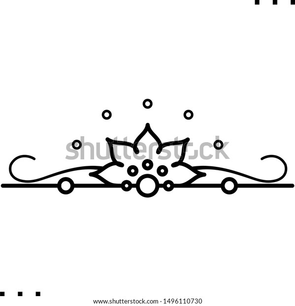 Flower Text Divider Icon Outline Style Stock Vector (Royalty Free ...