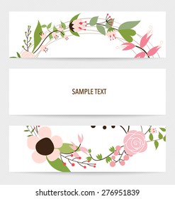 Flower Vector Background Brochure Template Set Stock Vector (Royalty ...