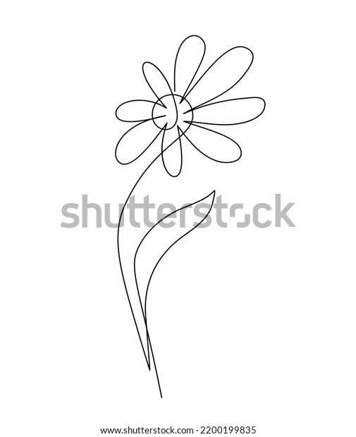 Flower Vector One Line Art Logo Stock Vector (Royalty Free) 2200199835 ...
