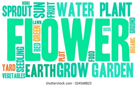Flower Word Cloud On White Background Stock Vector (Royalty Free ...