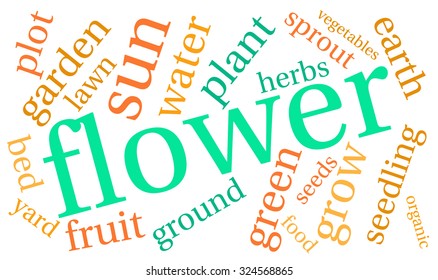 Flower Word Cloud On White Background Stock Vector (Royalty Free ...