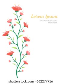 Flowers Branch Banner Vector Stock Vector (Royalty Free) 662277916 ...