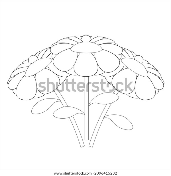 Flowers Coloring Book Cartoon Vector Illustration Stock Vector (Royalty ...