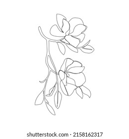 Flowers Continuous Line Art Drawing Style Stock Vector (Royalty Free ...