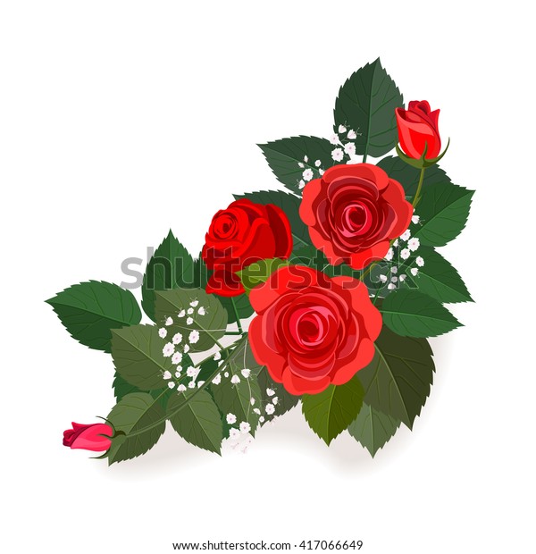 Flowers Corner Decoration Vector Rose Corner Stock Vector (Royalty Free ...