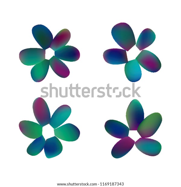 Flowers Gradient Mesh Vector Illustration Four Stock Vector Royalty