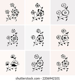 Flowers Line Set Continuous Line Drawings Stock Vector (Royalty Free) 2206942101 | Shutterstock
