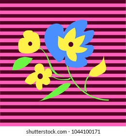 Flowers On Strip Background Vector Illustration Stock Vector (Royalty ...