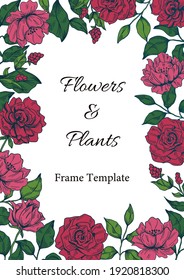 Flowers Plants Frame Template Stock Vector (Royalty Free) 1920818300 ...