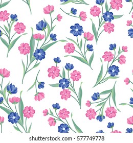 Flowers Seamless Pattern Floral Summer Bouquet Stock Vector (Royalty ...