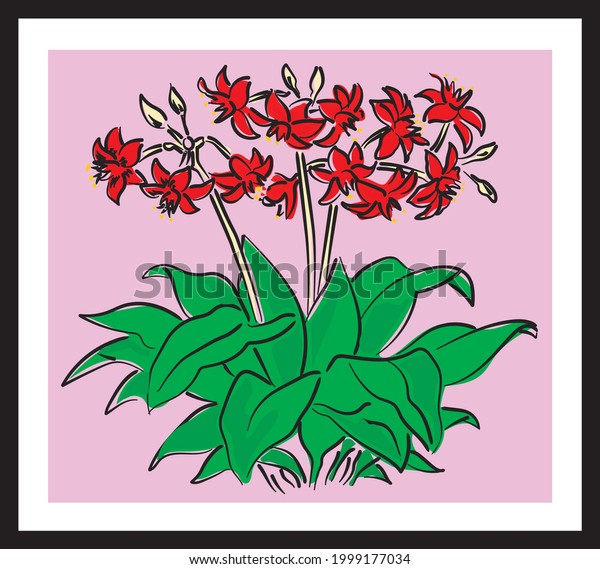 Flowers Sketch Drawing Vector Poster Living Stock Vector (Royalty Free ...