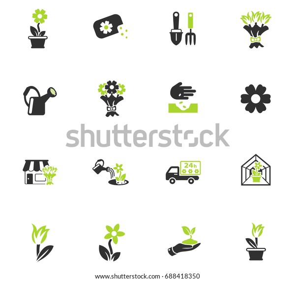 Flowers Web Icons User Interface Design Stock Vector (Royalty Free ...