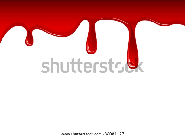 Flowing Blood Drops Stock Vector (Royalty Free) 36081127