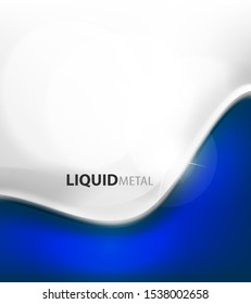 Flowing Blue Liquid Metal Background Bright Stock Vector (Royalty Free ...