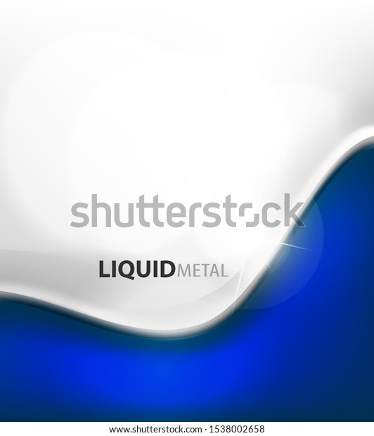 Flowing Blue Liquid Metal Background Bright Stock Vector (Royalty Free ...