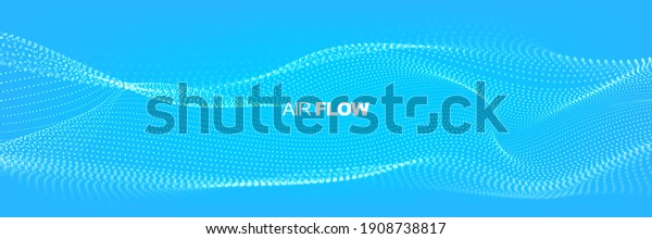 Flowing particles with depth of field. Air flow. Particle waves showing ... Flowing particles with depth of field. Air flow. Particle waves showing ...
