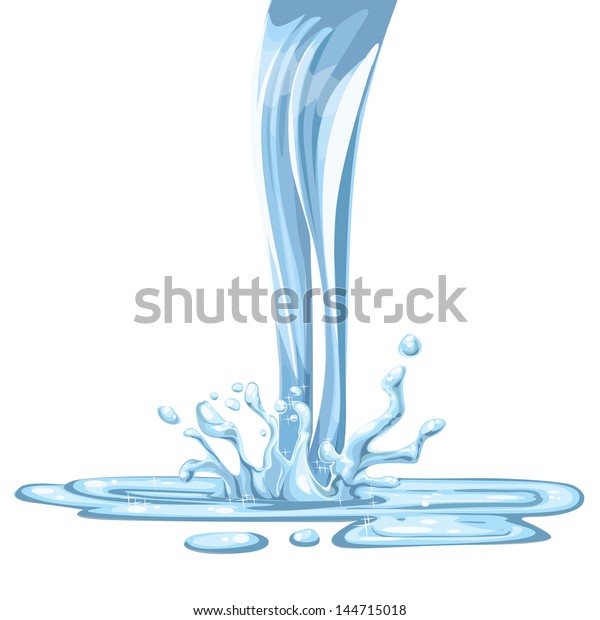 Flowing Spray Water Vector Draw Isolated Stock Vector (Royalty Free ...