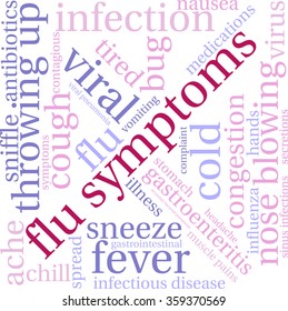 Flu Symptoms Word Cloud On White Stock Vector (Royalty Free) 359370569 ...
