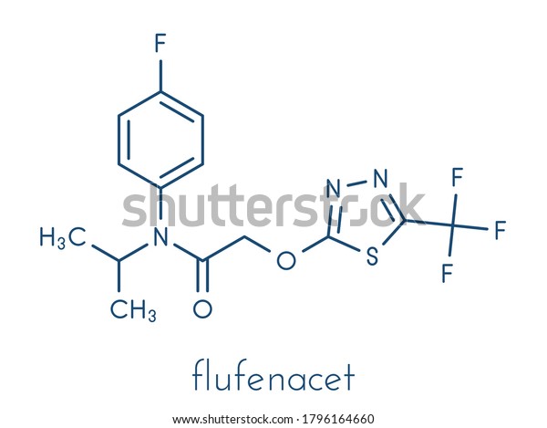 Flufenacet Herbicide Molecule Skeletal Formula Stock Vector (Royalty ...