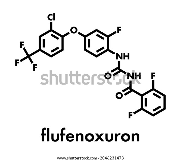 Flufenoxuron Insecticide Molecule Skeletal Formula Stock Vector ...