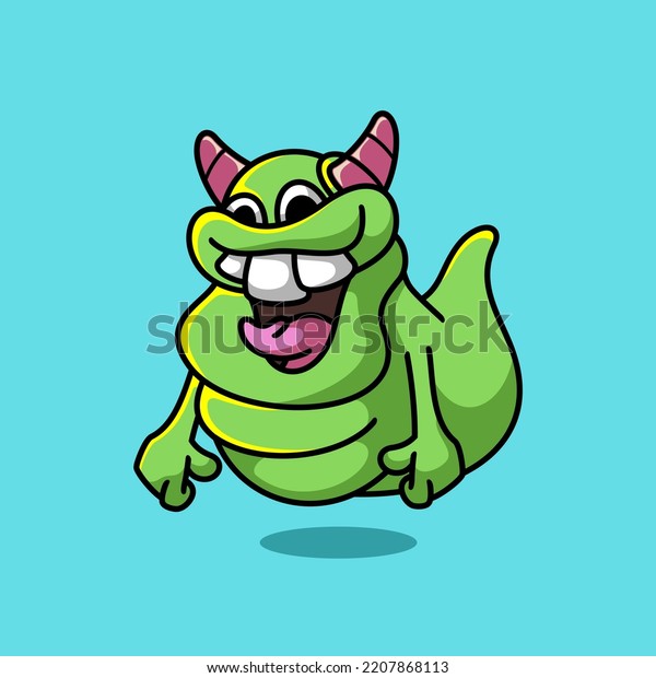 Fluffy Cute Monster Ghost Cartoon Illustration Stock Vector (Royalty ...
