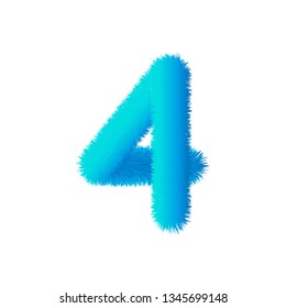 Fluffy Font Vector Number Four Stock Vector (Royalty Free) 1345699148 ...