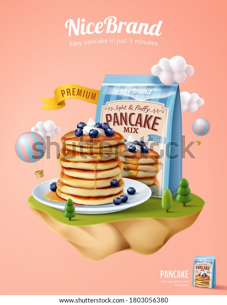 Fluffy Pancake Ad Template Mockup Set Stock Vector (Royalty Free ...