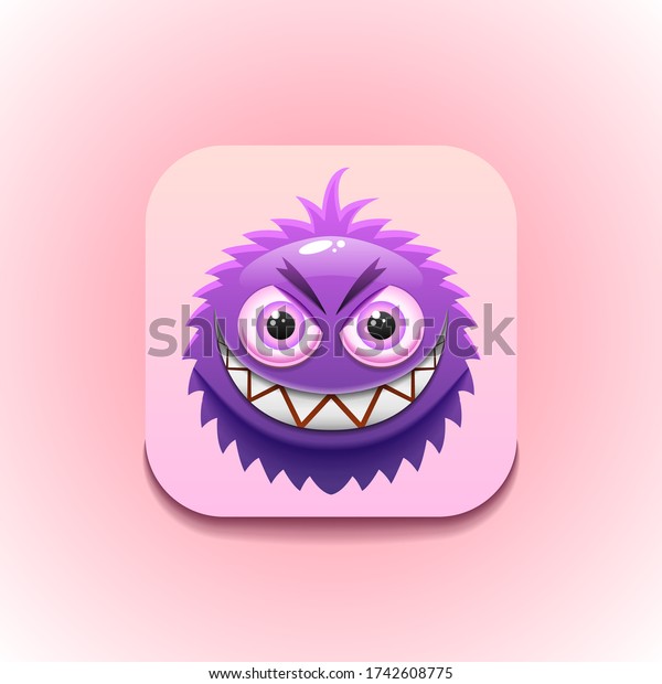 Fluffy Purple Monster Logo Vector Smile Stock Vector (Royalty Free ...