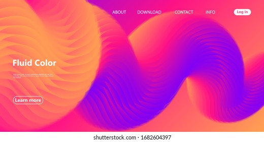 Fluid Flow Landing Page Vibrant Color Stock Vector (Royalty Free ...