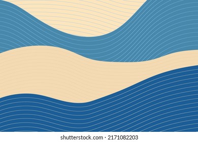 Fluid Japanese Ocean Wave Presentation Background Stock Vector (Royalty ...