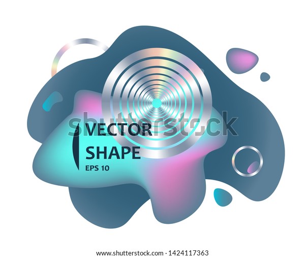 Fluid Liquid Vector Shapes Holographic Design Stock Vector (Royalty ...