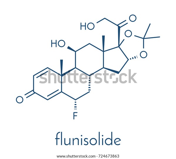 Flunisolide Corticosteroid Drug Molecule Skeletal Formula Stock Vector ...