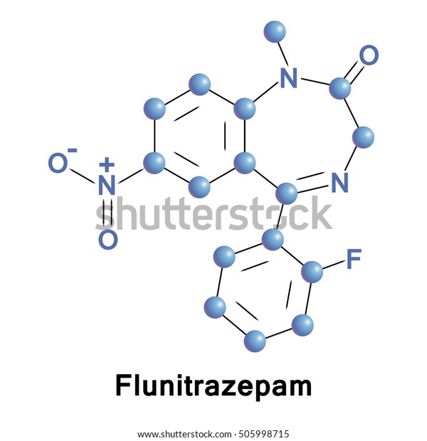 Flunitrazepam Intermediate Acting Benzodiazepine Used Treat Stock ...