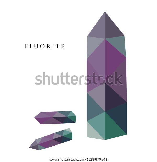 Fluorite Vector Illustration Gem Isolated Fluorite Stock Vector ...