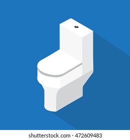 Flush Toilet Flat Vector Design Stock Vector (Royalty Free) 472609483 ...