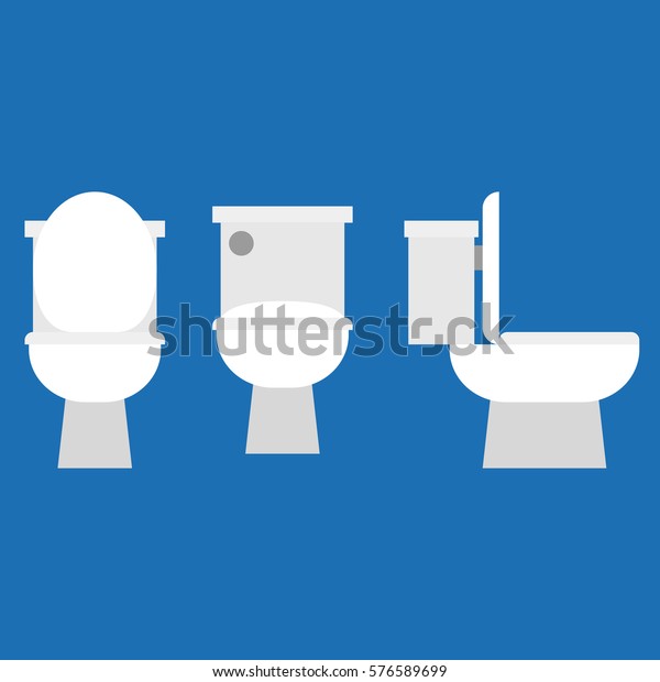 Flush Toilet Icon Flat Design Vector Stock Vector (Royalty Free ...