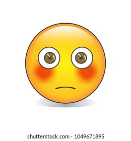 Flushed Face Emoji Vector Stock Vector (Royalty Free) 1049671895 ...