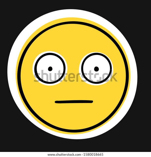 Flushed Face Wide Open Eyes Doodle 스톡 벡터(로열티 프리) 1580018665
