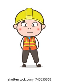 Flushed Shocked Face Cute Cartoon Male Stock Vector (Royalty Free ...