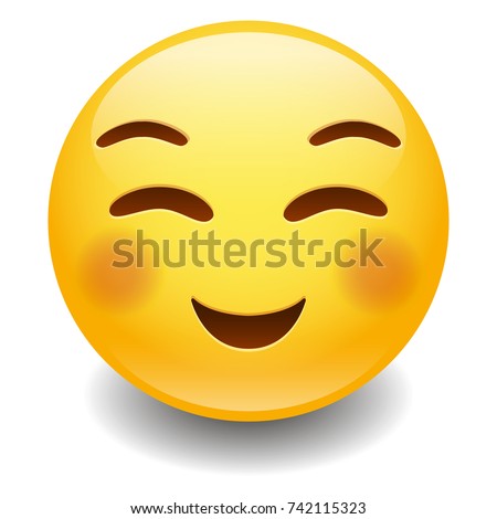 Flushed Smiling Emoji Smiley Face Vector Stock Vector (Royalty Free ...