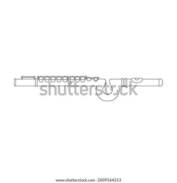Flute Vector Outline Icon Vector Illustration Stock Vector (Royalty ...