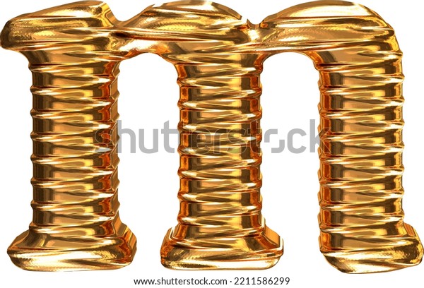 Fluted Gold Horizontally 3d Letter M Stock Vector (Royalty Free ...