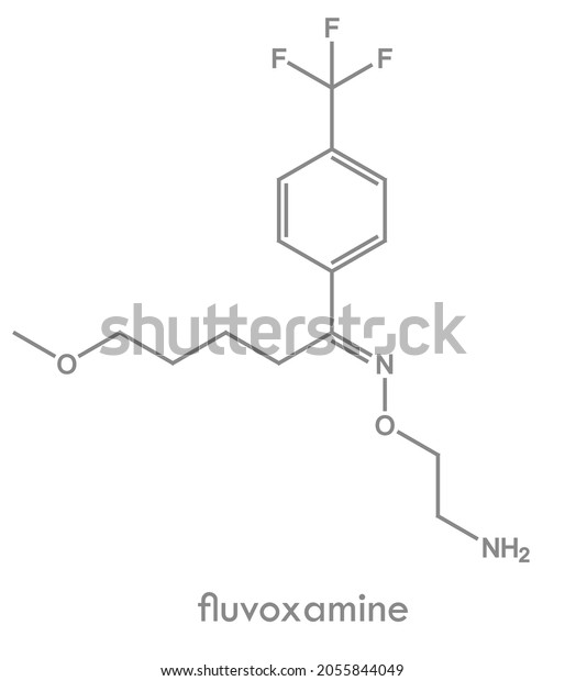 Fluvoxamine Structure Antidepressant Drug Molecule Selective Stock ...