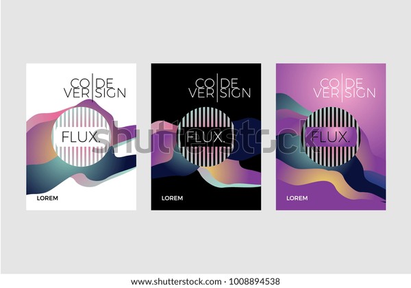 Flux Design Poster Set Colorful Modern Stock Vector (Royalty Free ...
