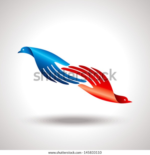 Fly Bird Hand Creative Idea Stock Vector (Royalty Free) 145833110 ...