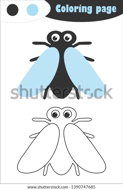 Fly Cartoon Style Coloring Page Spring Stock Vector (Royalty Free ...