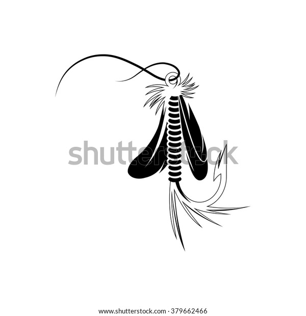 Fly Fishing Lure Vector Design Template Stock Vector (Royalty Free ...